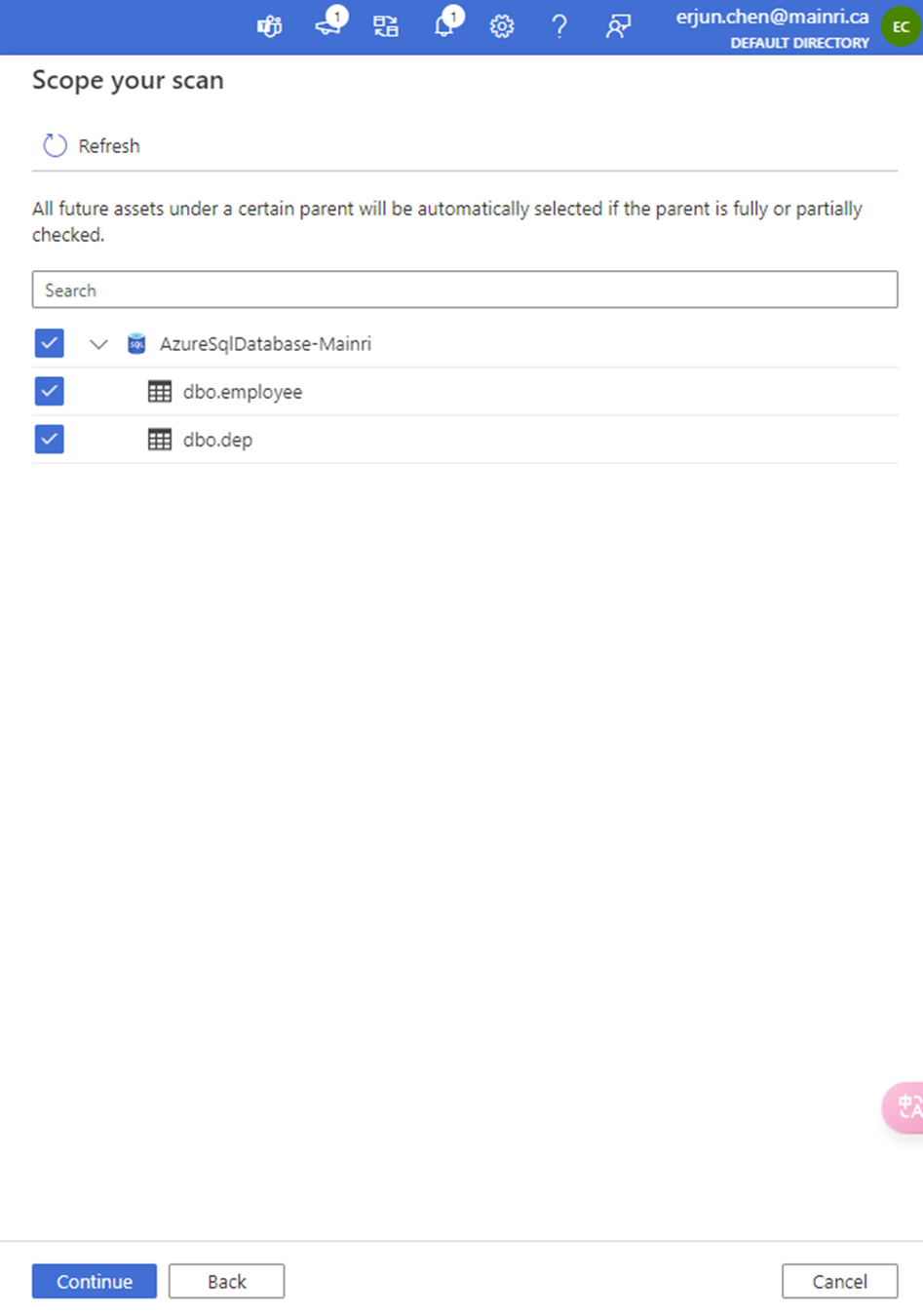 Day 5 Registering Azure Sql Database And Scan In Purview Mainri